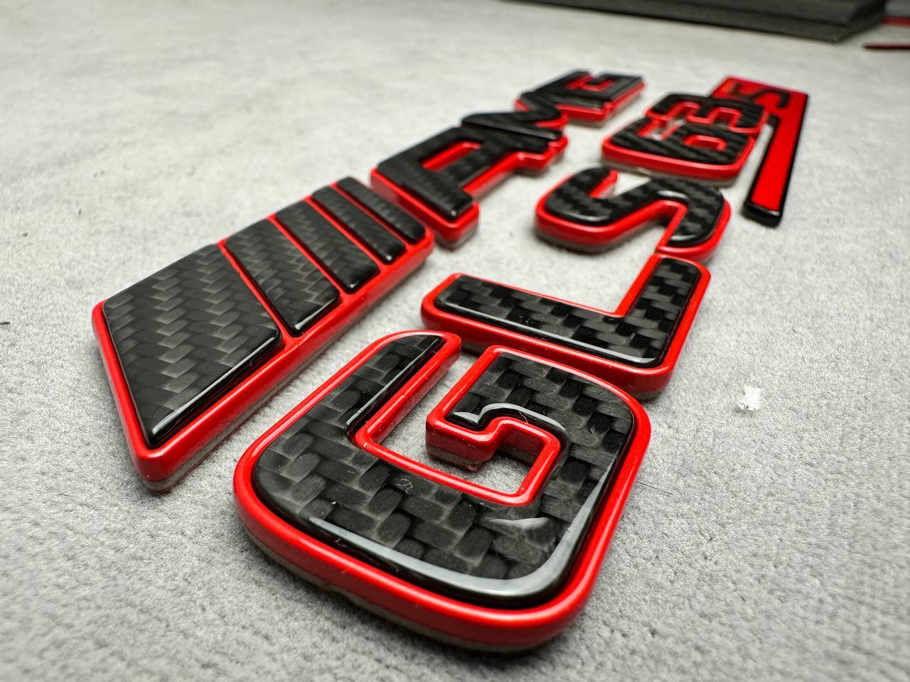 AMG GLS 63 S Rear Emblem Metal Red and carbon brabus Style 2025 ...